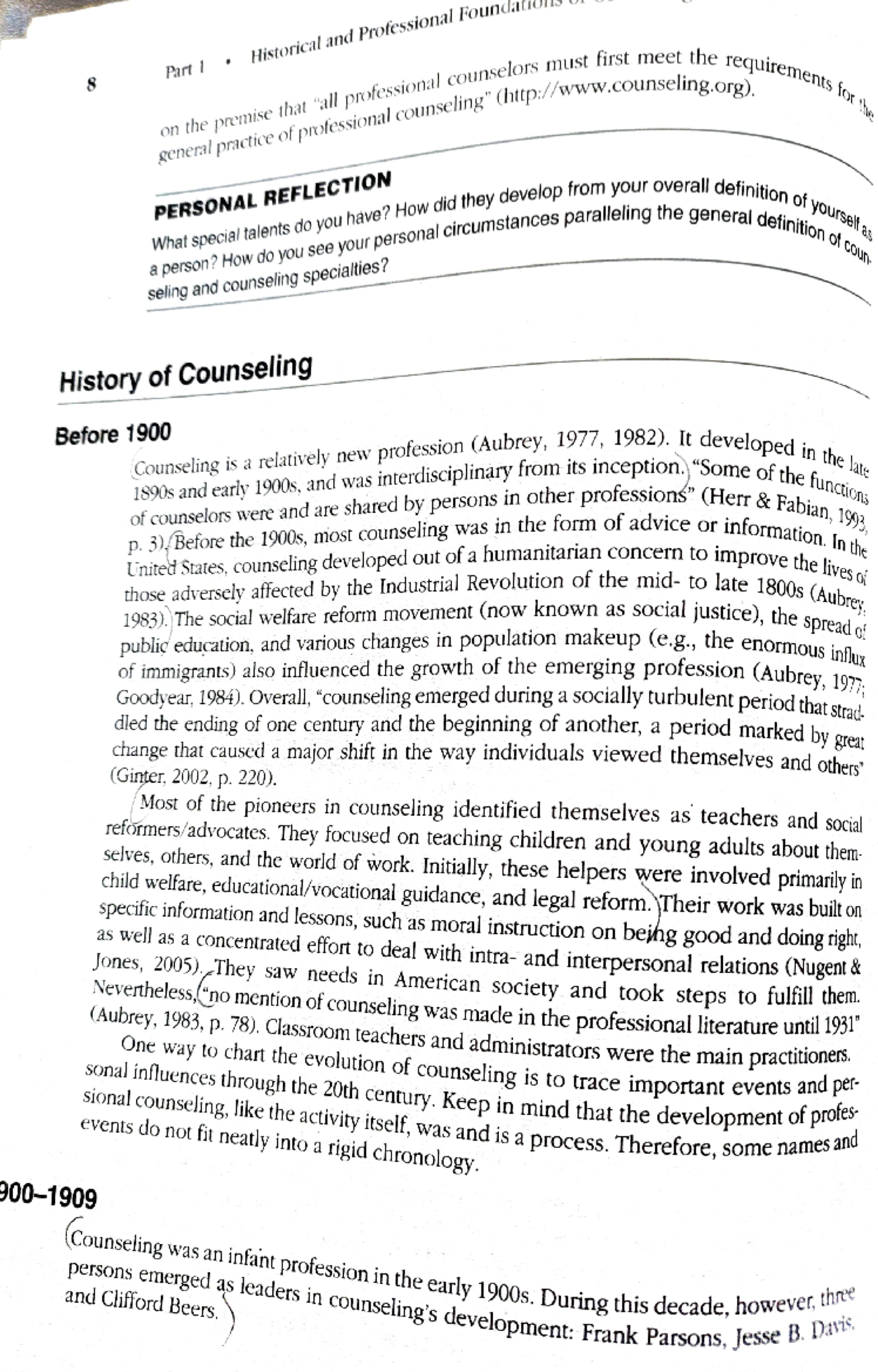History of Counselling n trends, (Gladding) - on the premise that "all ...