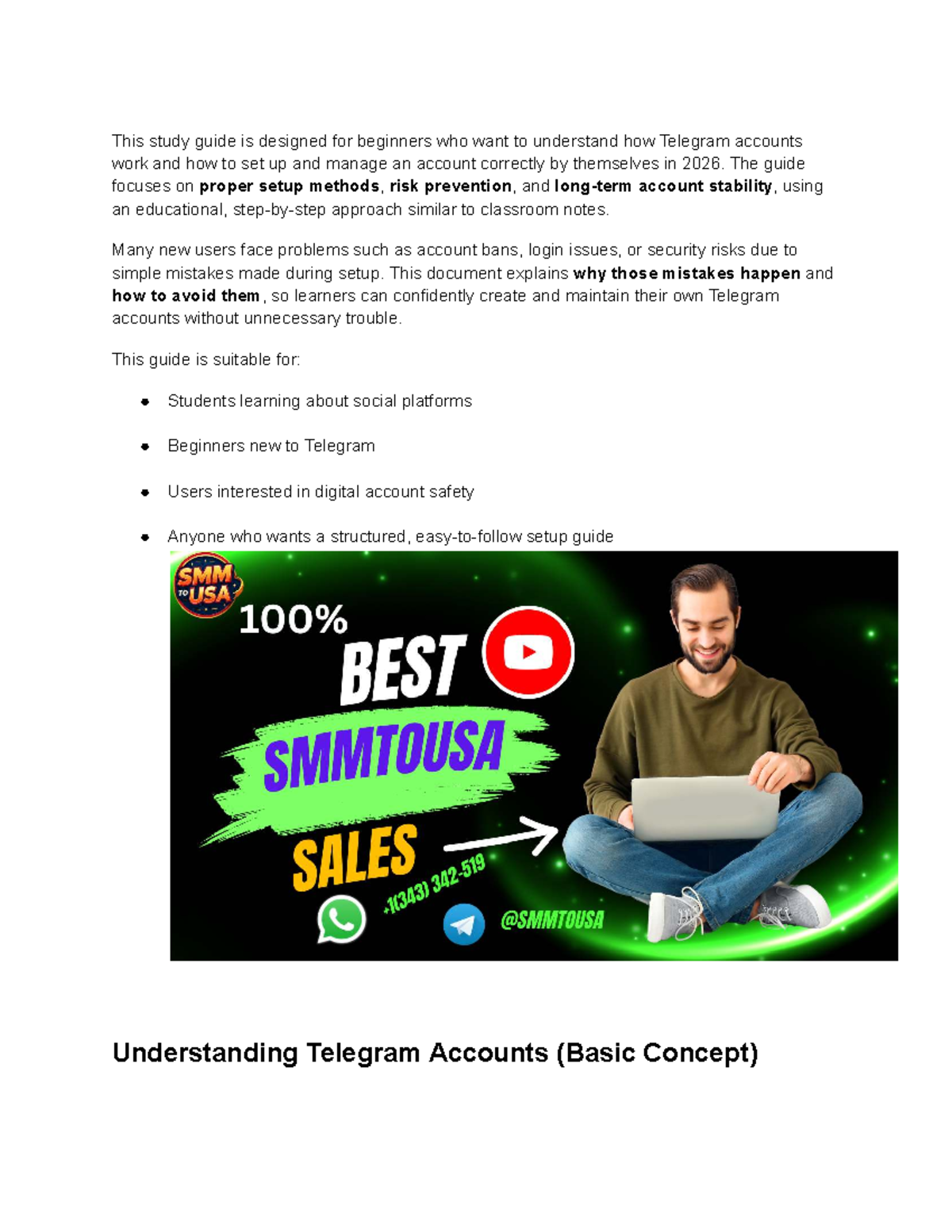 Telegram Accounts Setup Guide for Beginners (No Bans) 2026 - Studocu