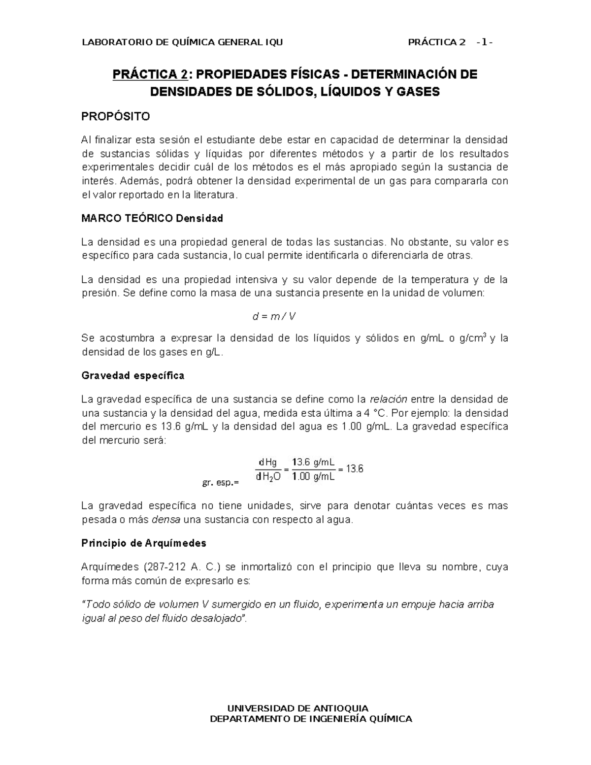 Práctica 4 Propiedades Fisicas I - PRÁCTICA 2: PROPIEDADES FÍSICAS ...
