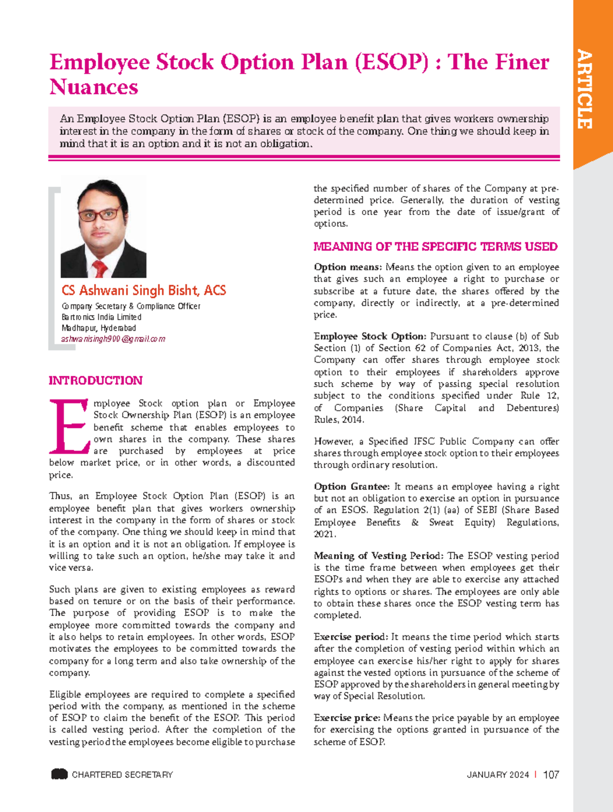 Employee Stock Option Plan (ESOP): Key Insights and Draft Agreement ...
