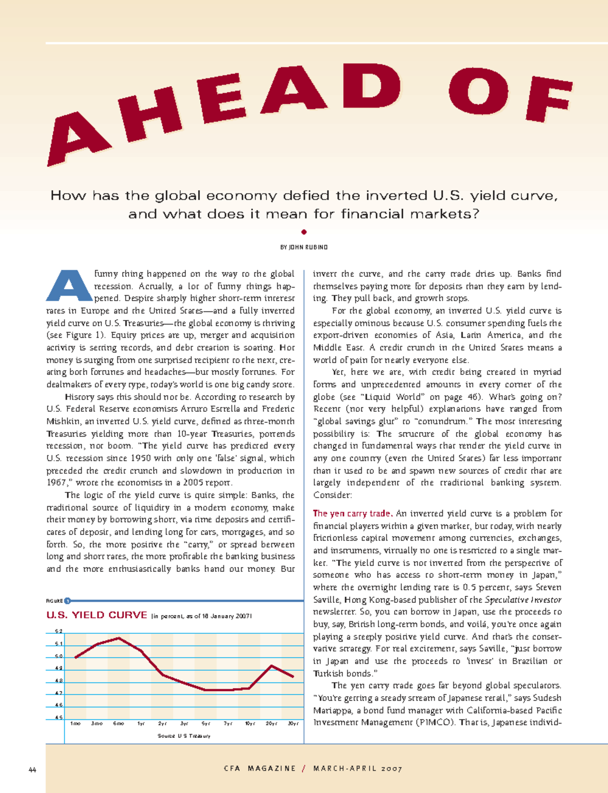CFA 2007: Ahead of the Yield Curve - Global Economy Insights - Studocu