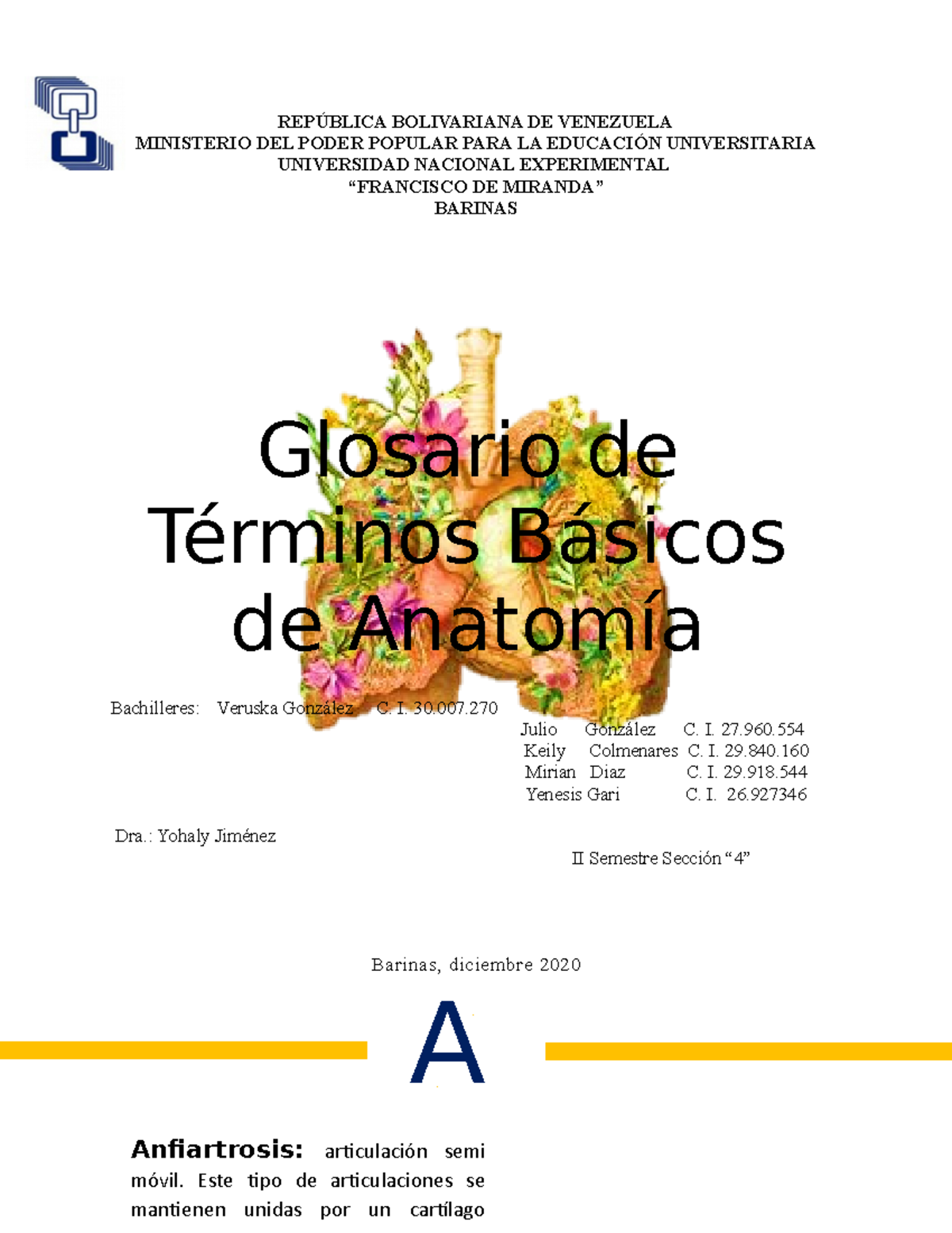 Lista De Terminología Anatómica