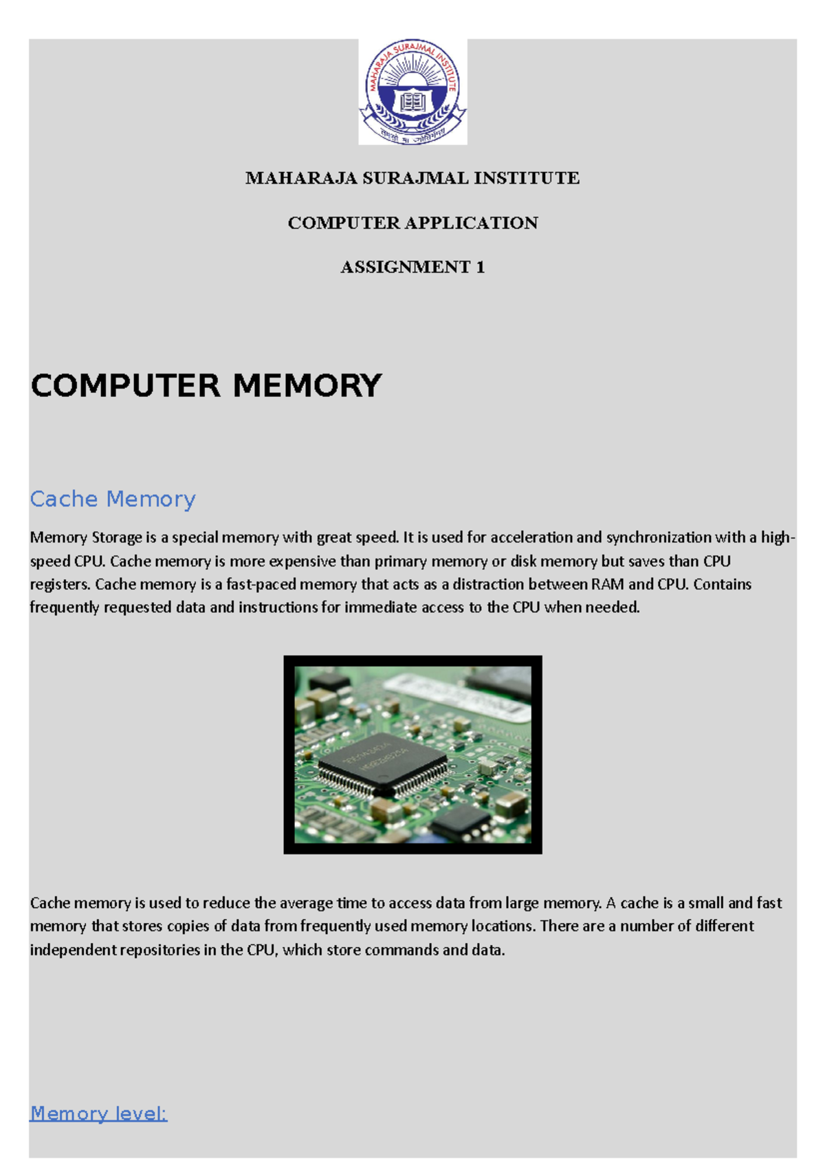 Divyansh CA Assignment - MAHARAJA SURAJMAL INSTITUTE COMPUTER ...