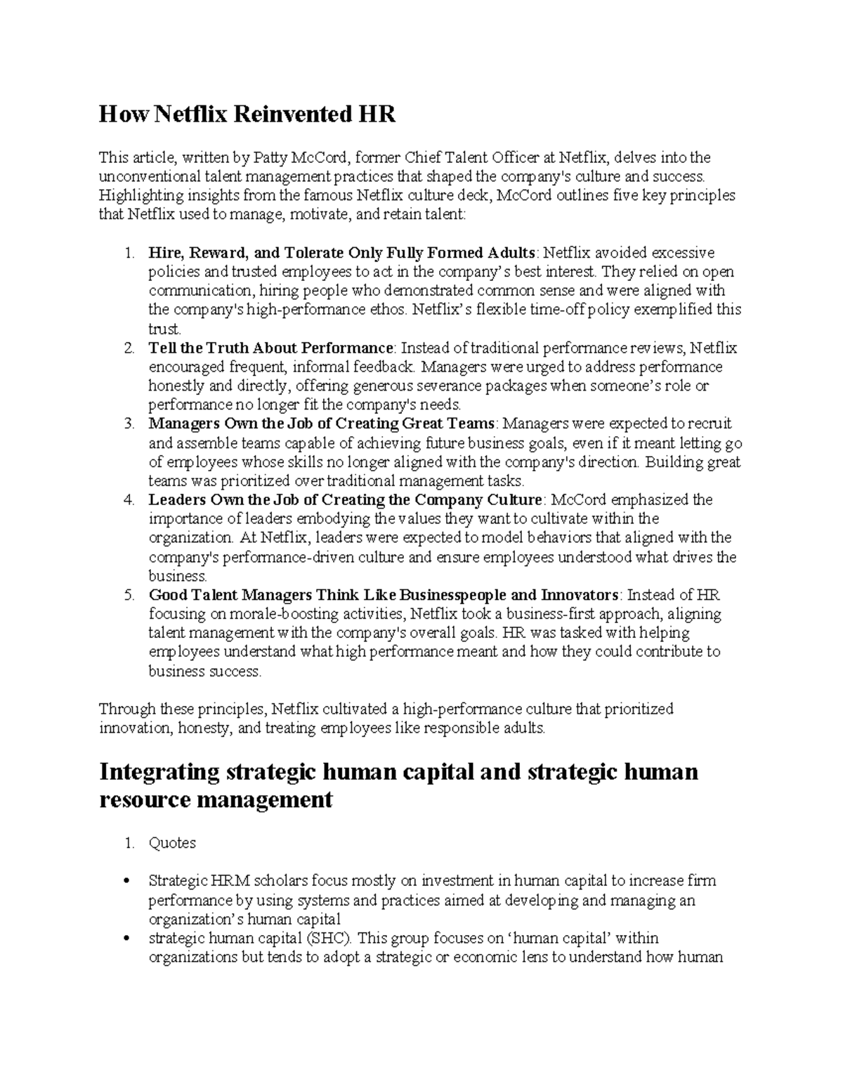 HRM 101: Insights from Netflix's Innovative HR Practices and Strategies ...