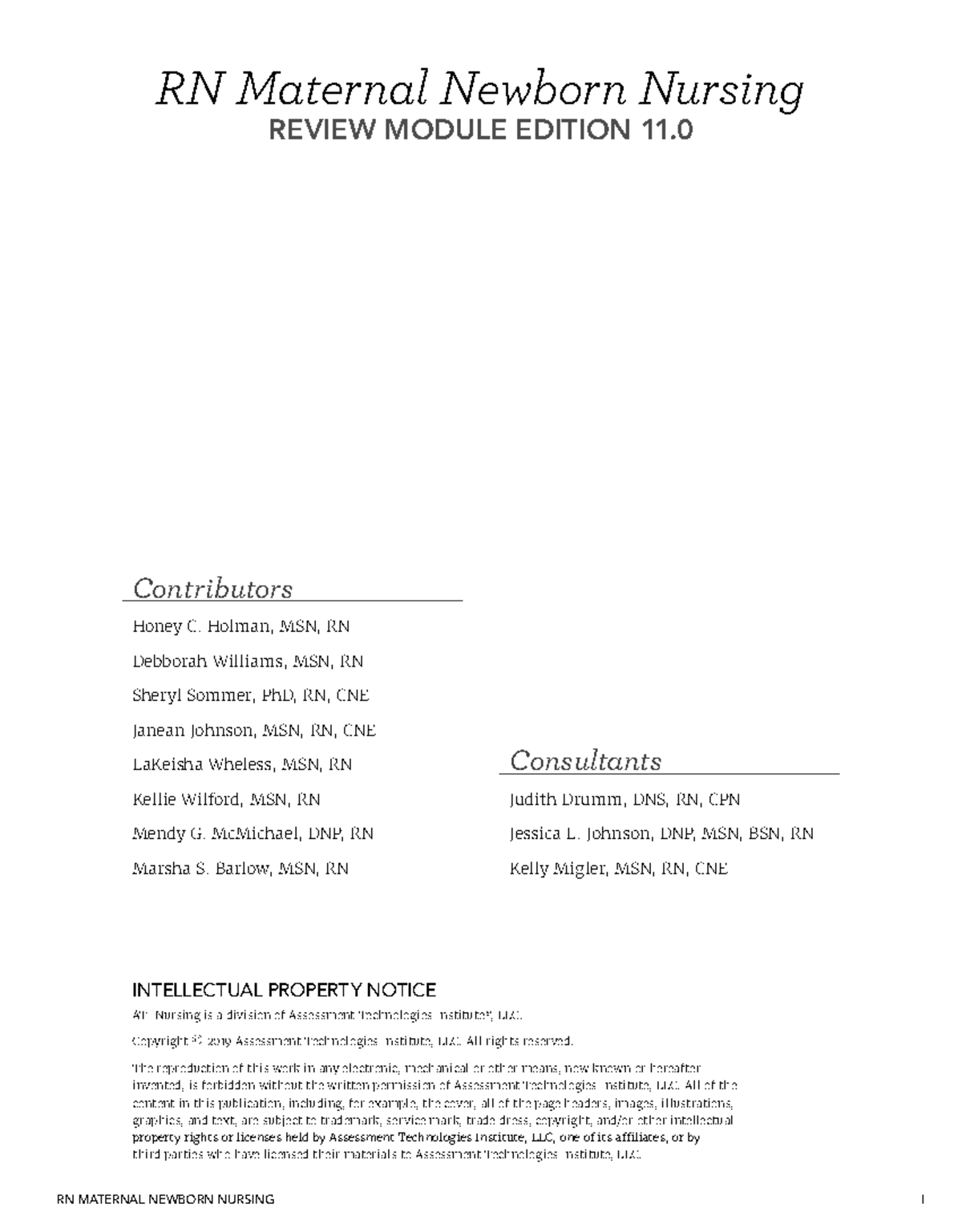 ATI Maternity Book - ATI textbook - RN MATERNAL NEWBORN NURSING I RN ...