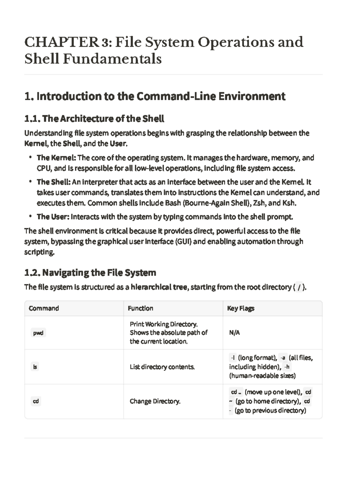 CHAPTER 3: File System Ops & Shell Fundamentals (CS101) - Studocu