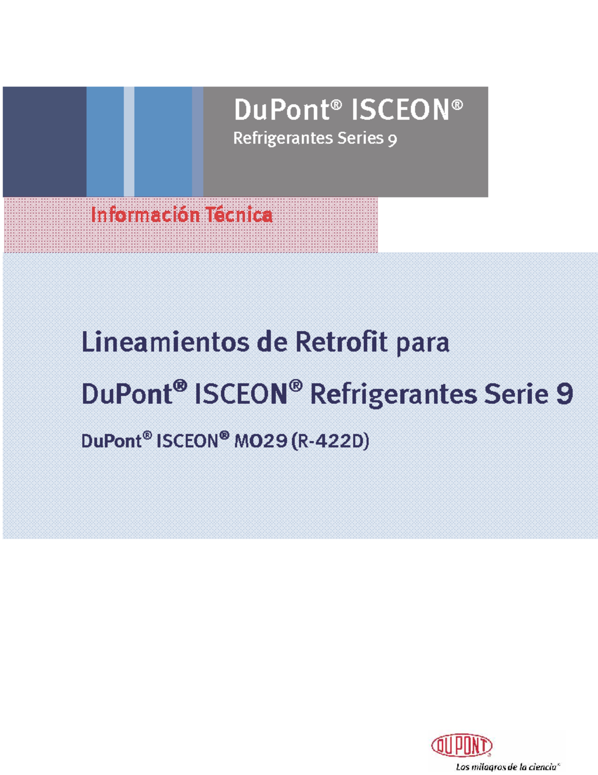 Guía de Retrofit para Refrigerantes Isceon 29 MO29 - Studocu