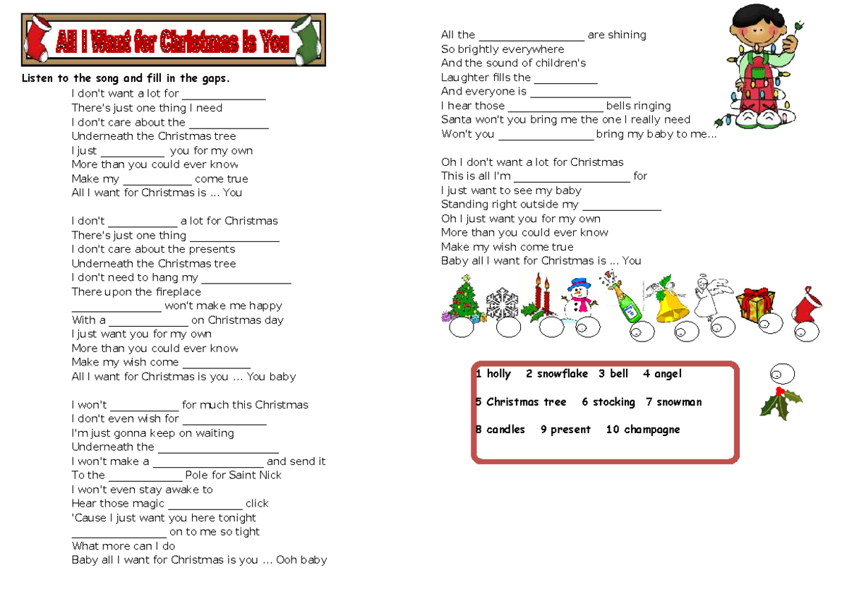 Christmas 39282 - actividades navidad ingles - Listen to the song and ...