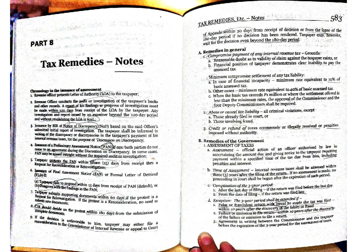 TAX REMEDIES: Comprehensive Notes and Multiple Choice Questions (RPCPA ...