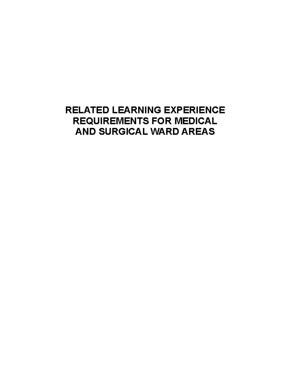 Related Learning Experience Requirements FOR Medic - RELATED LEARNING ...