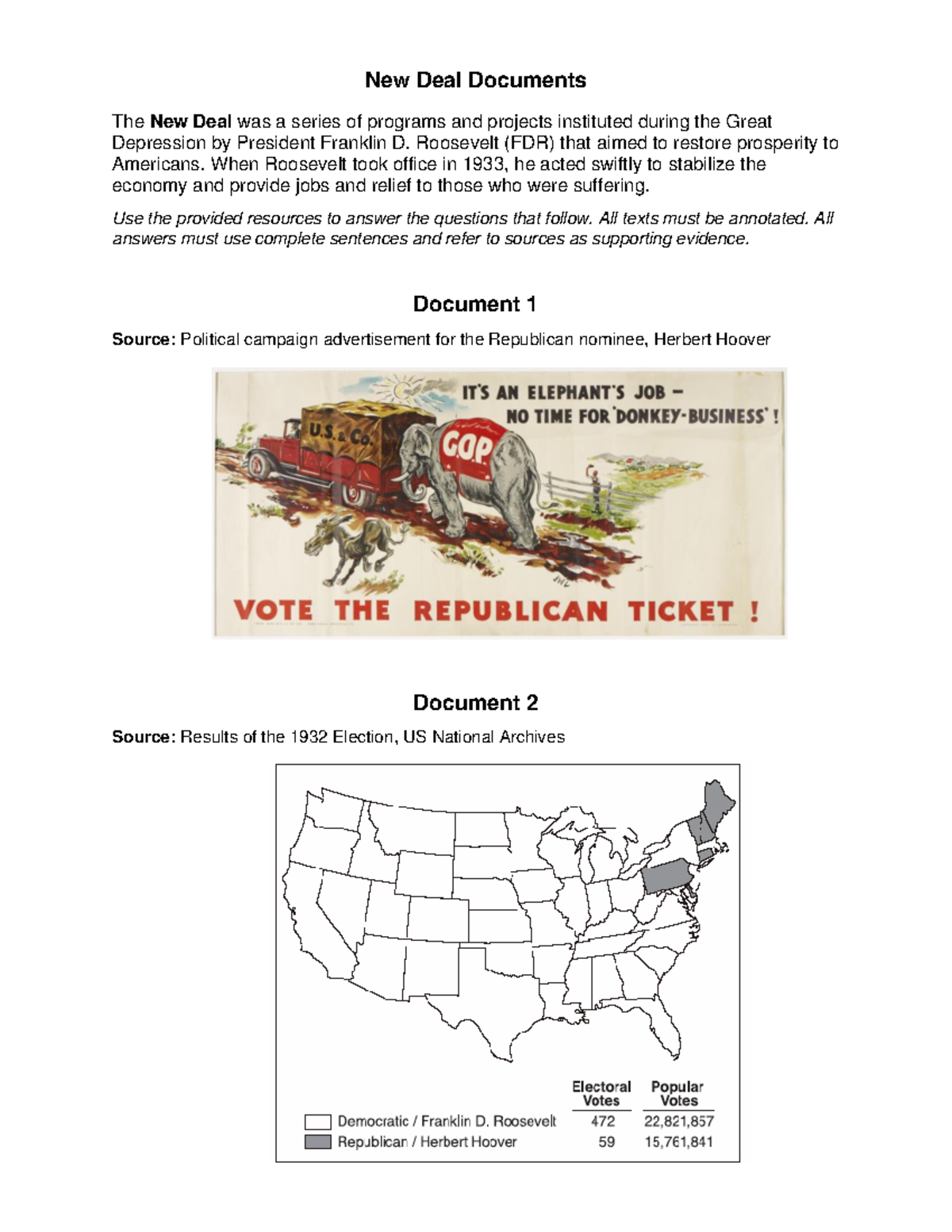 New Deal DBQ - It was good - New Deal Documents The New Deal was a ...