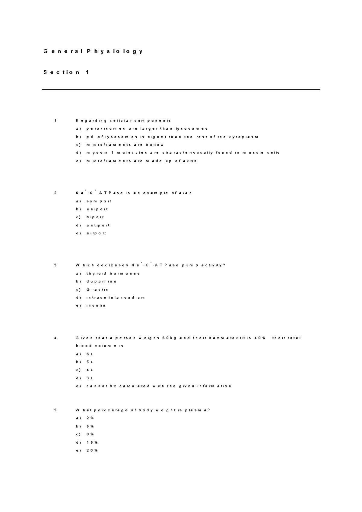 MCQs in Anatomy and Physiology 8: Cellular Components and Functions ...