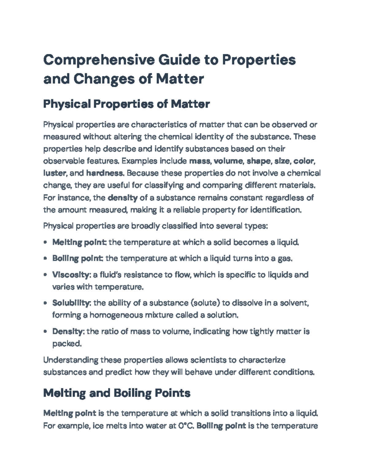 Comprehensive Overview of Physical & Chemical Properties of Matter ...
