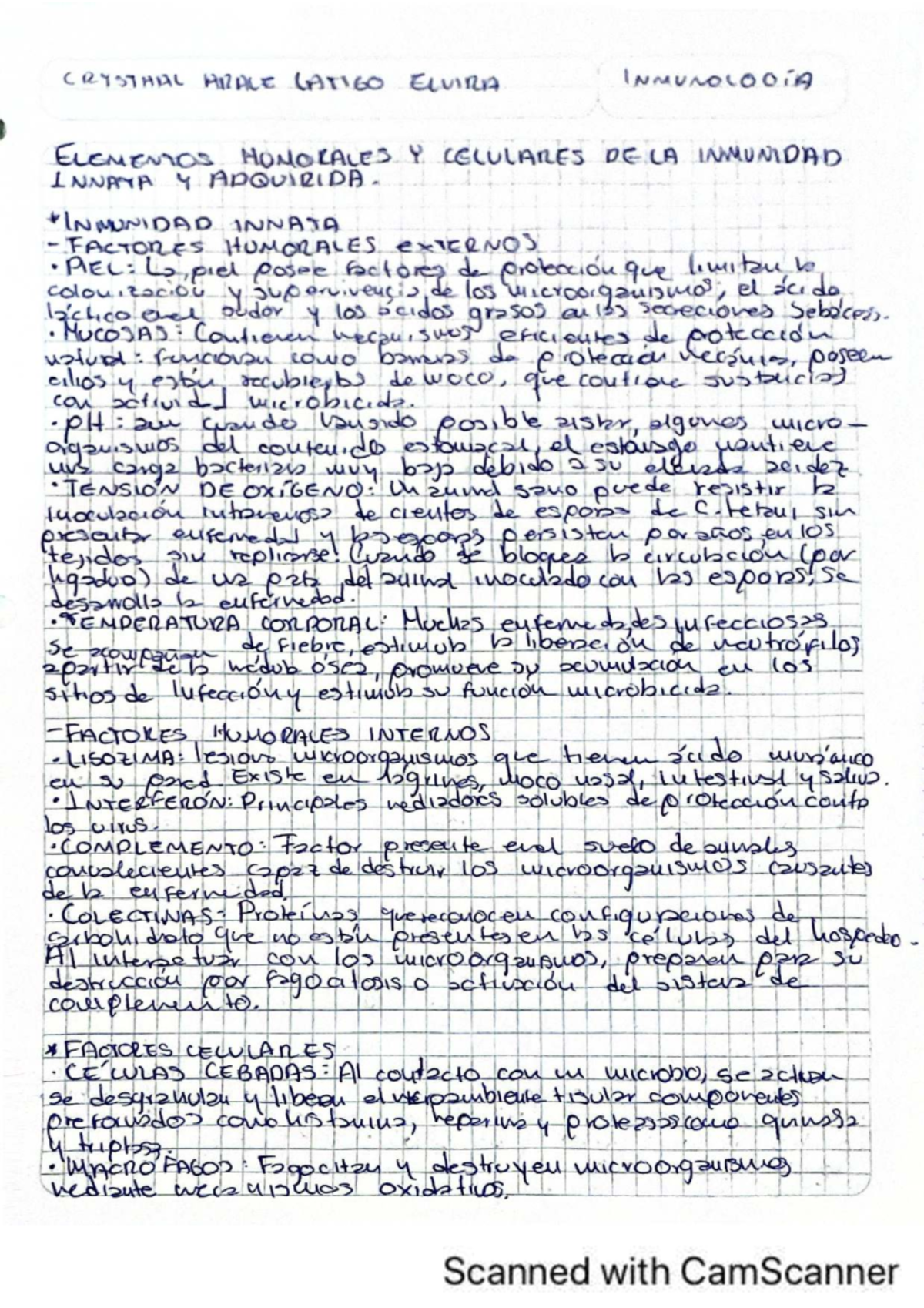 Factores Humorales y Celulares de la Inmunidad Innata y Adquirida ...