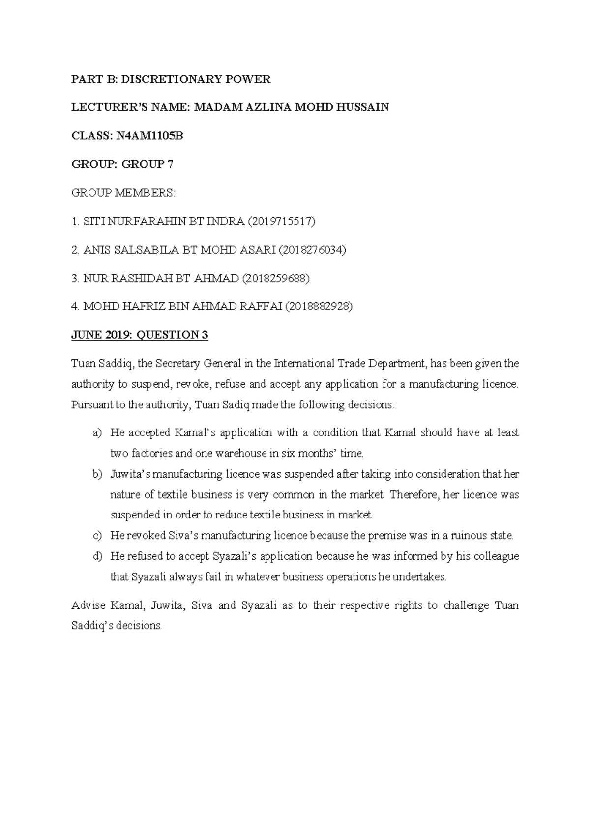 LAW 309 - Tutorial on Subsidiary Legislation and Ultra Vires - Studocu