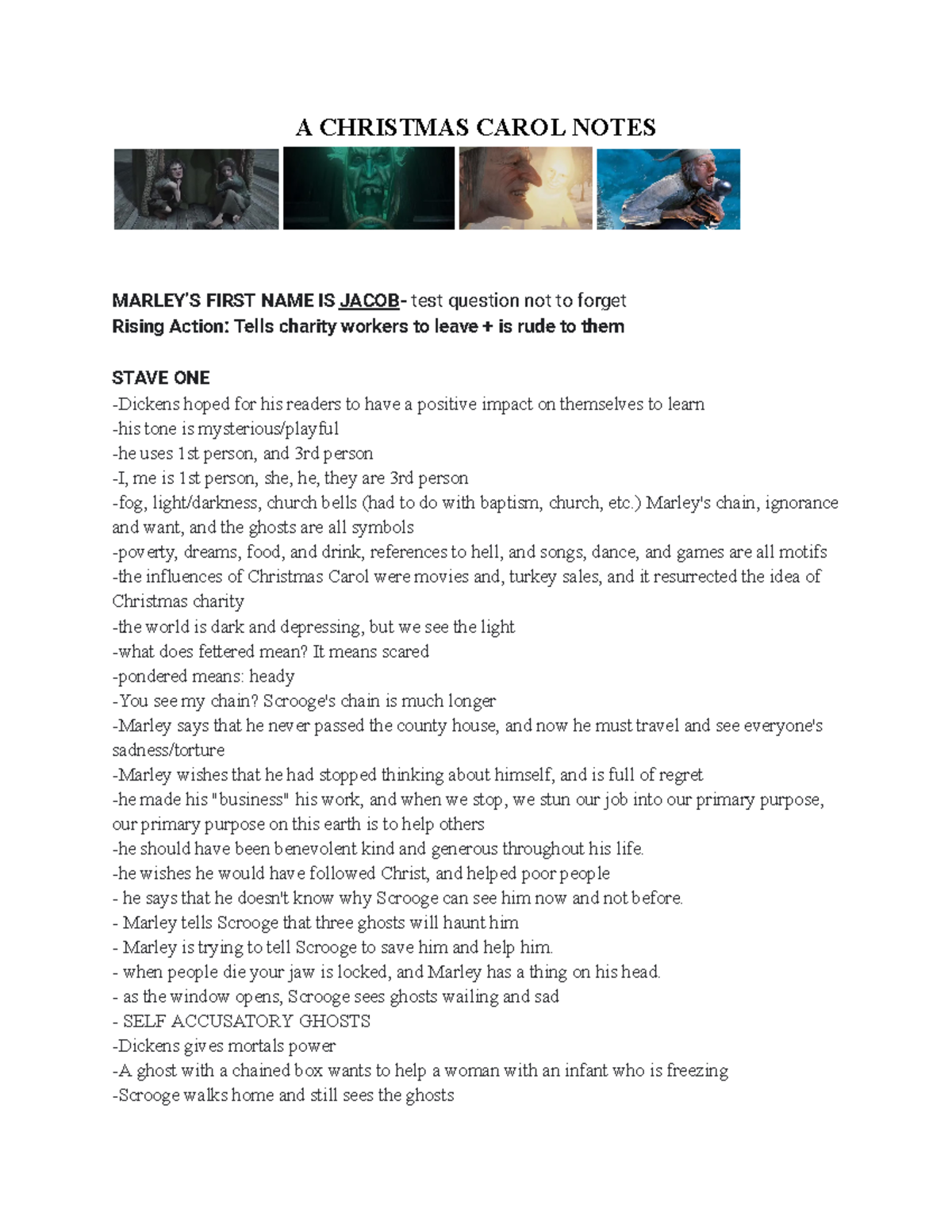 A Christmas Carol: Analysis and Summary Notes (ENG123) - A CHRISTMAS ...