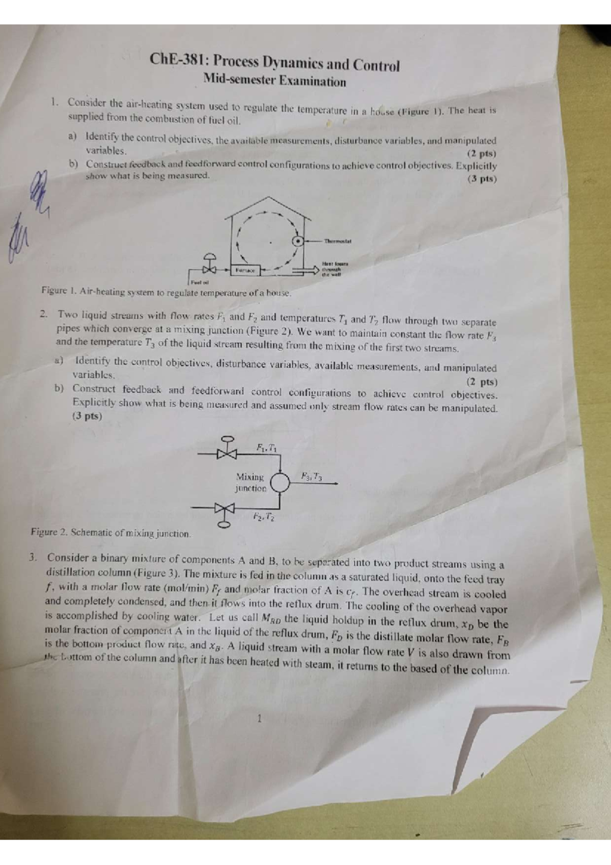Midsem QP 381: Process Dynamics and Control Exam 1 Analysis - Studocu