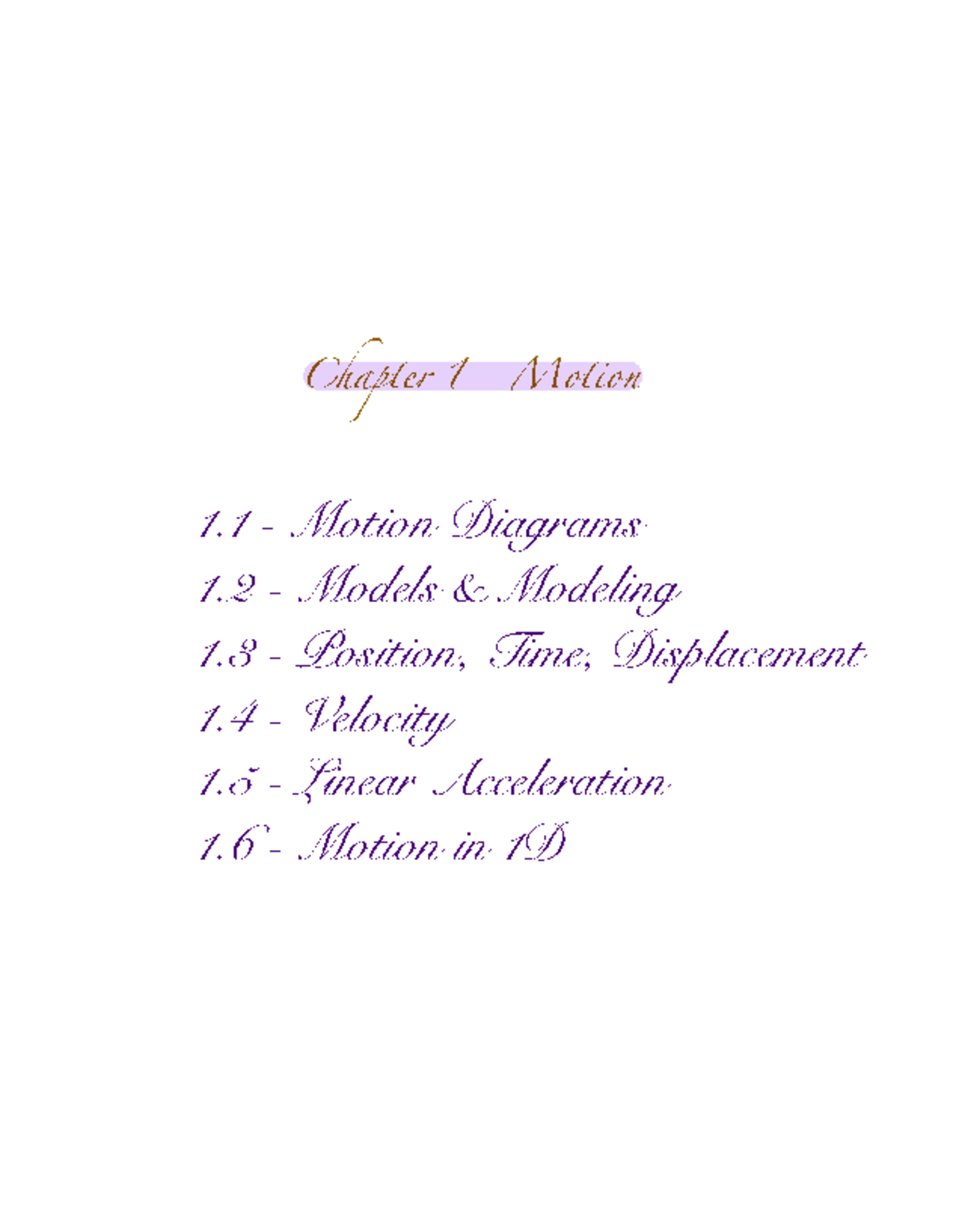 PHYS114 Chapter 1: Motion Diagrams, Velocity, and 1D Motion - Studocu