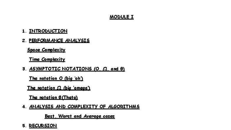 DAAM1 - Note for DAA - MODULE I 1. INTRODUCTION 2. PERFORMANCE ANALYSIS ...