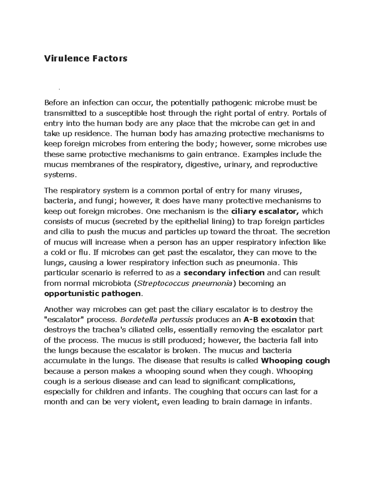 Microbial Pathogenicity and Epidemiology in Human Diseases (BIO 101 ...