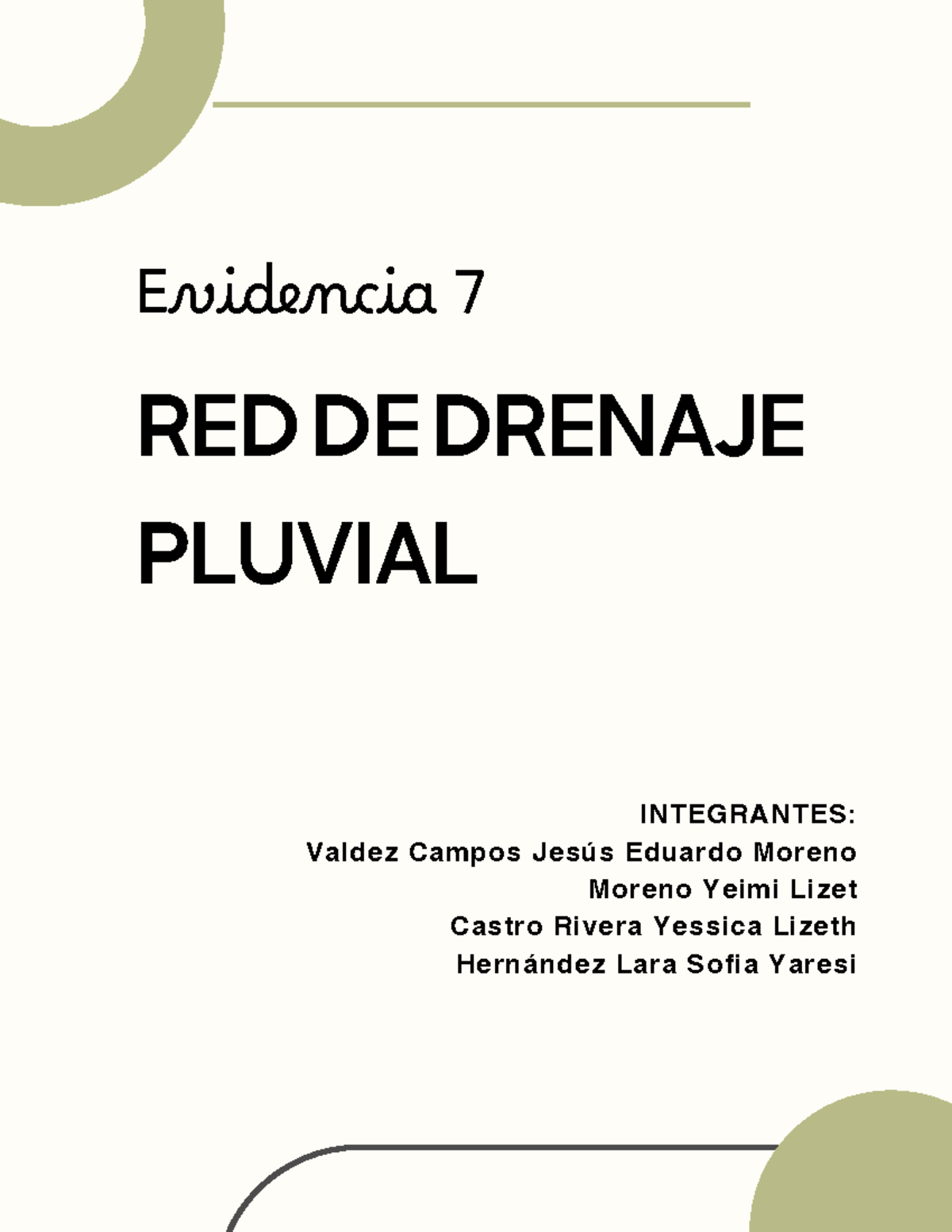 EV. 7 RED DE DRENAJE PLUVIAL: Diseño y Cálculo de Áreas - Studocu