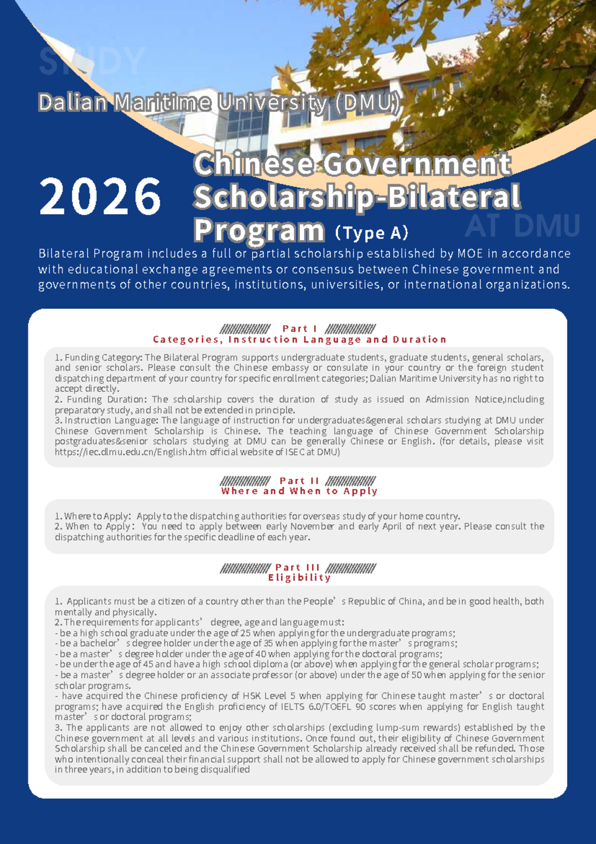 2026 DMU Chinese Government Scholarship Program Overview - Studocu