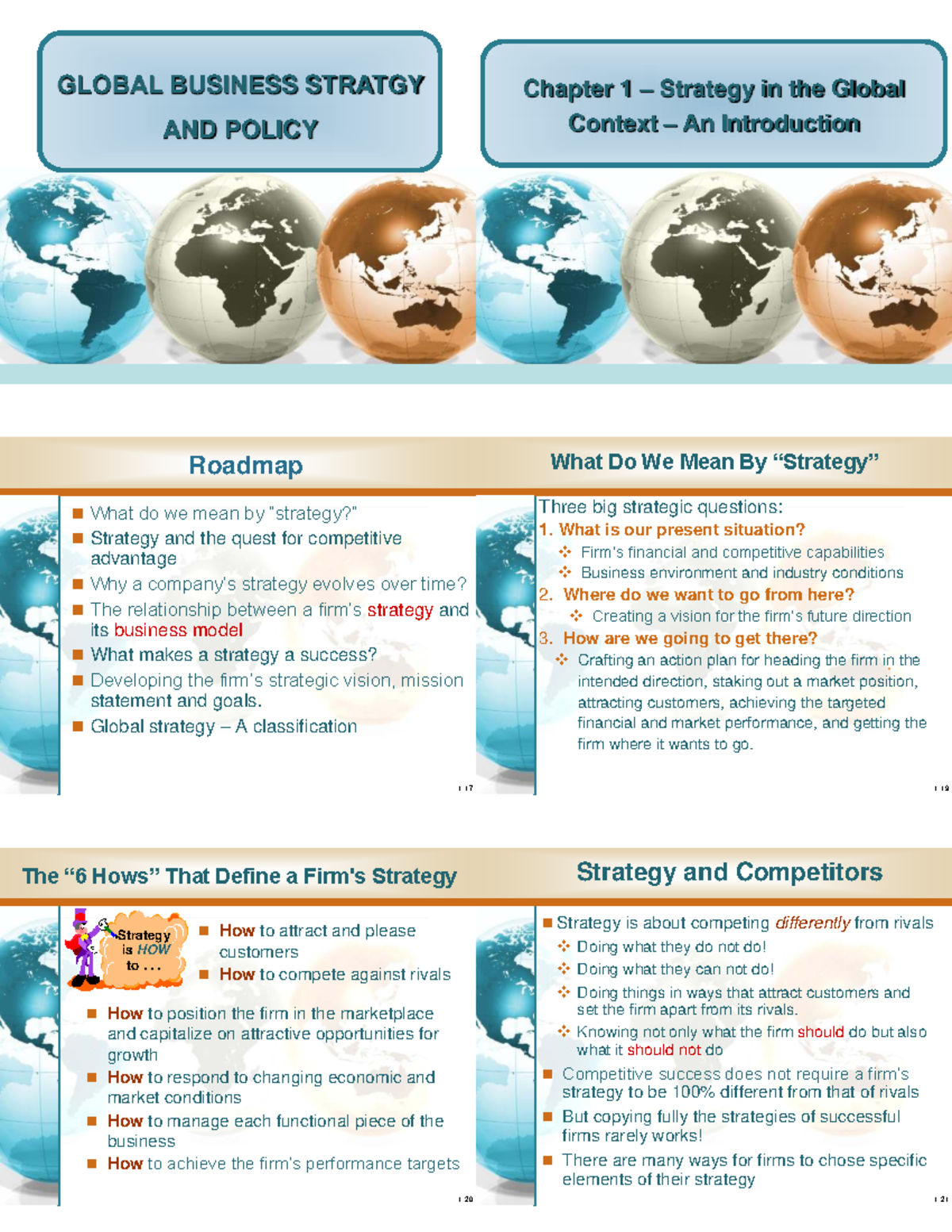 Chapter 1: Strategy in the Global Context - An Intro to Global Business ...