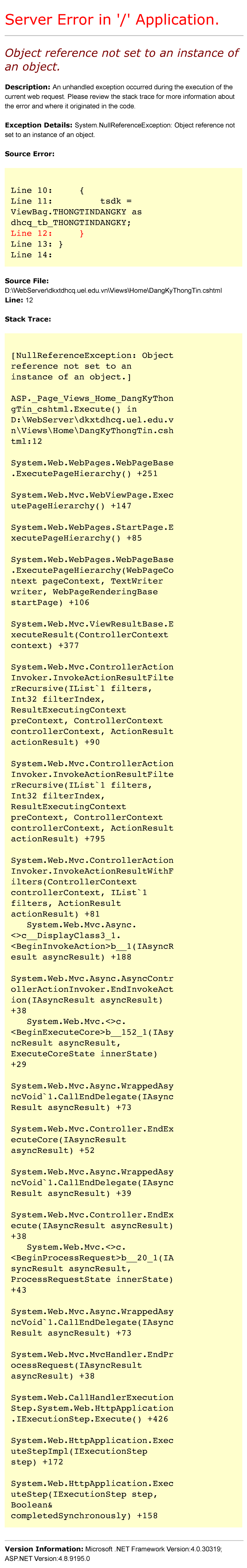 ASP.NET Error Handling: NullReferenceException Analysis - Studocu