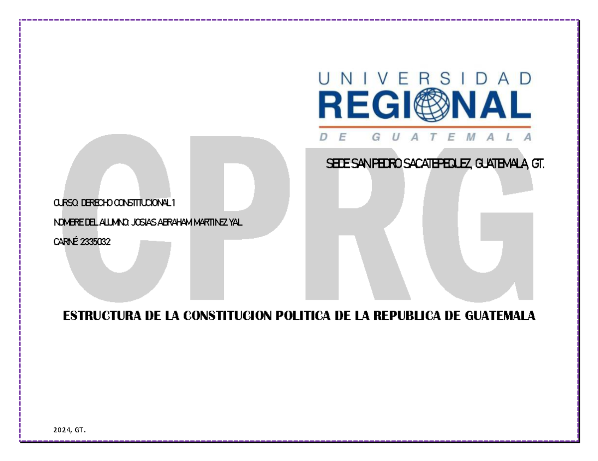 Estructura de la Constitución Política de la República de Guatemala - DC1 - Studocu