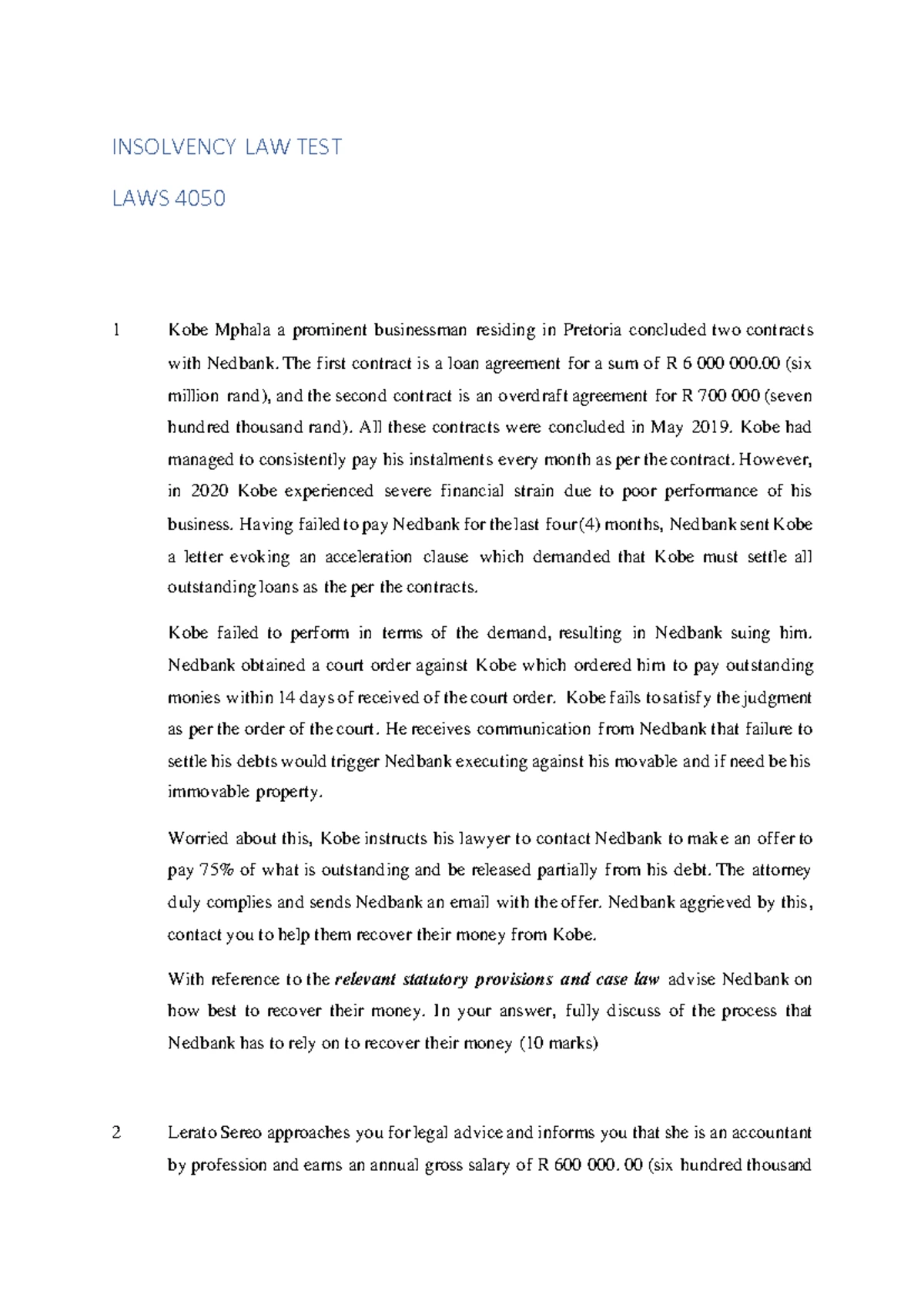 Important Provisions of the Insolvency Act: A Detailed Overview - Studocu