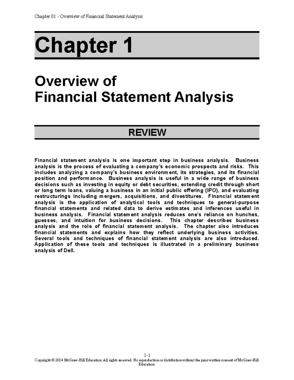 Solution Manual - Subramanyam Chapter 01: Fin. Statement Analysis - Studocu