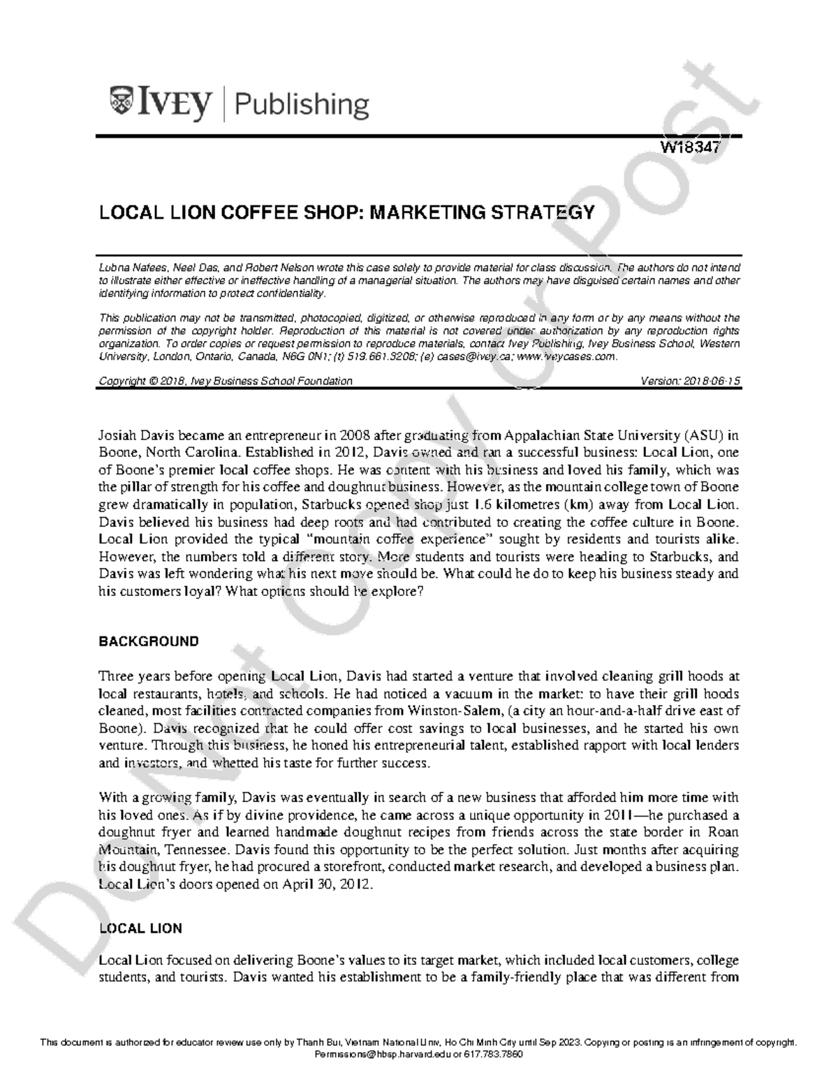 Assignment 1 - Case Study: Local Lion Coffee Shop Marketing Strategies ...