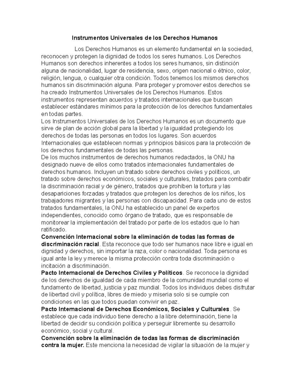 Instrumentos Universales de los Derechos Humanos - Los Derechos Humanos ...