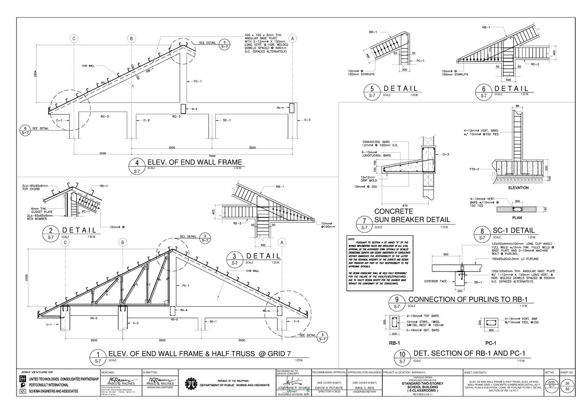 S-7 Structural Design Details for Two-Storey School Building - Studocu