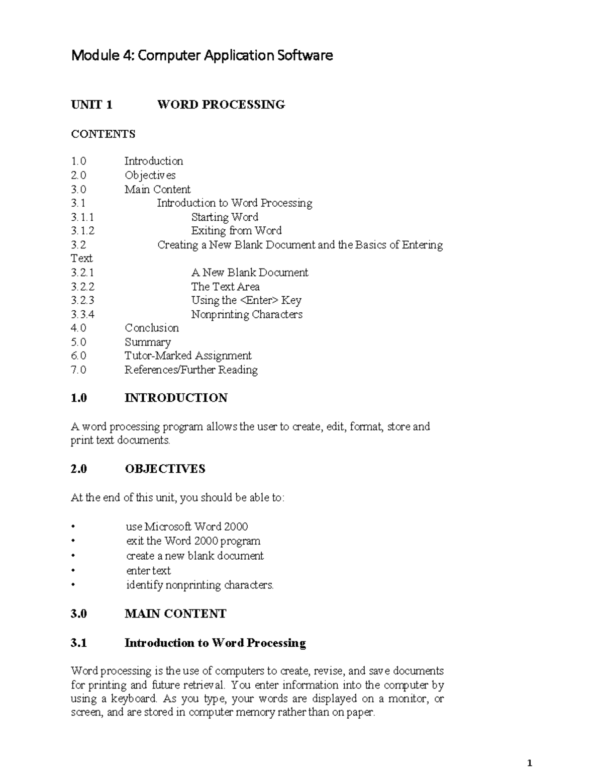 GST103 Module 4: Word Processing Basics and Techniques - Studocu