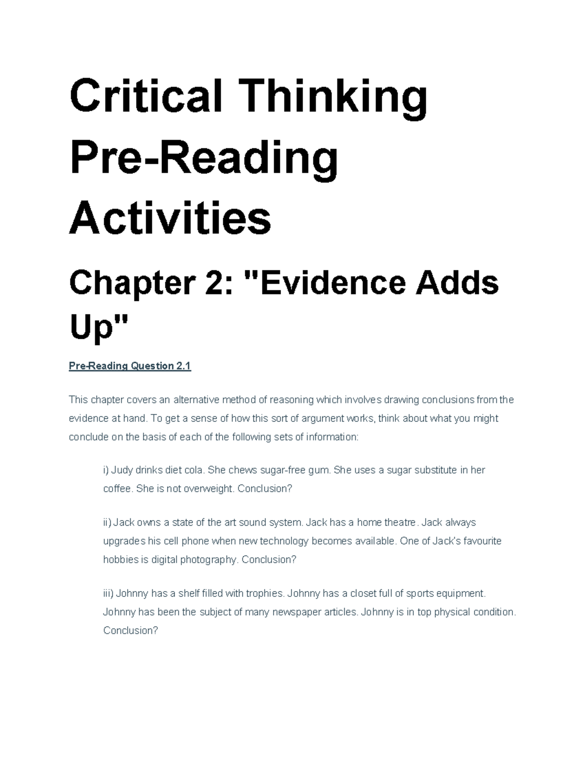 Critical Thinking Activities: Chapter 2 Insights and Exercises - Studocu