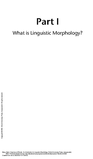 Comprehensive Guide to Morphology: Word Structure & Functions - Studocu