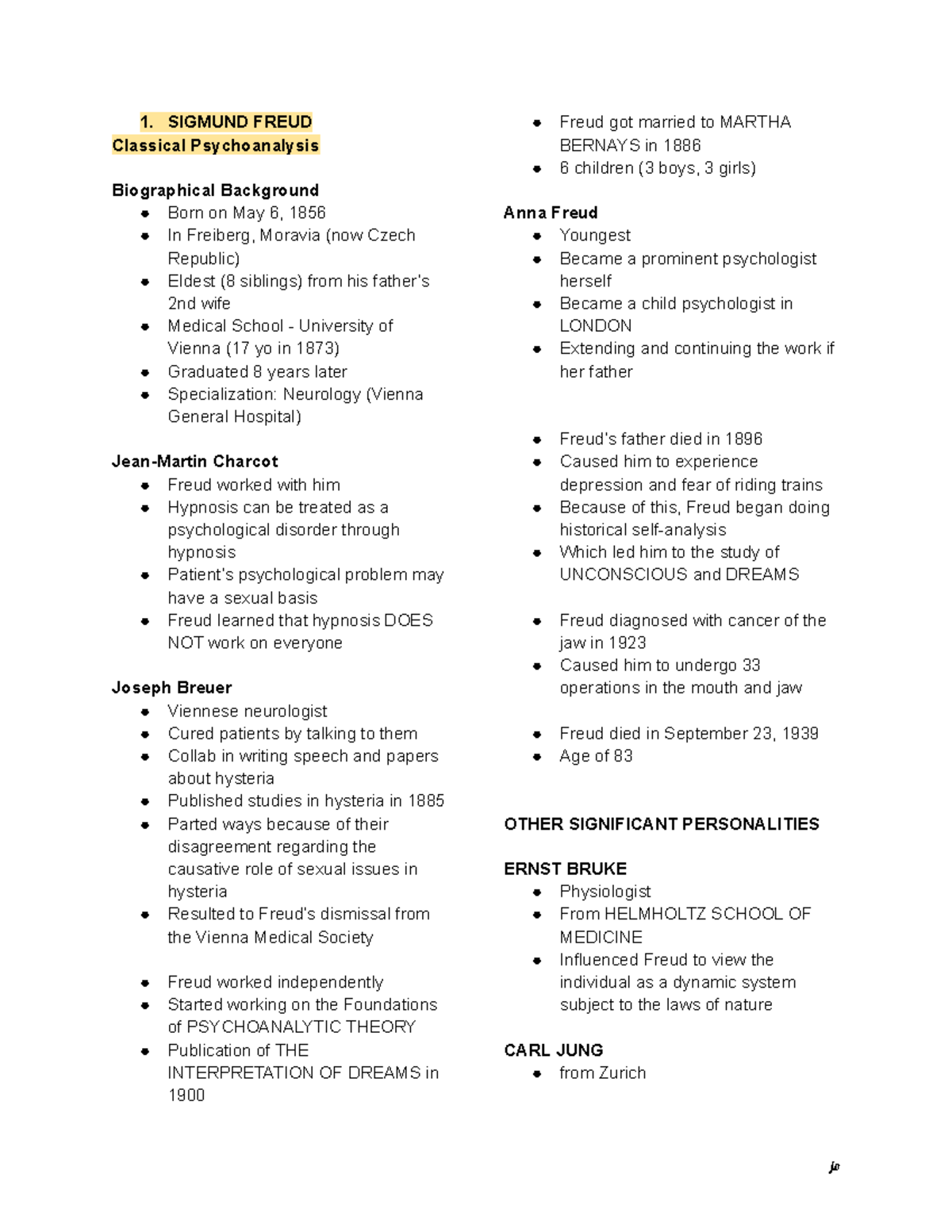 Theories of personality- prelims - 1. SIGMUND FREUD Classical ...