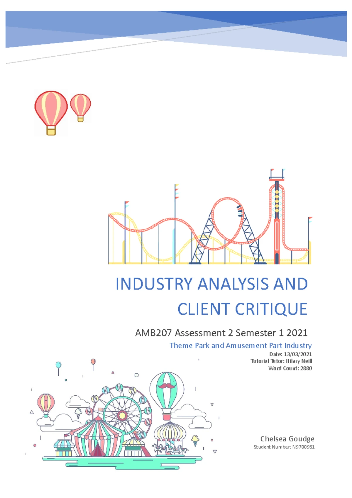 Amusement Parks - INDUSTRY OPPORTUNITY ANALYSIS AMB207 Entertainment ...