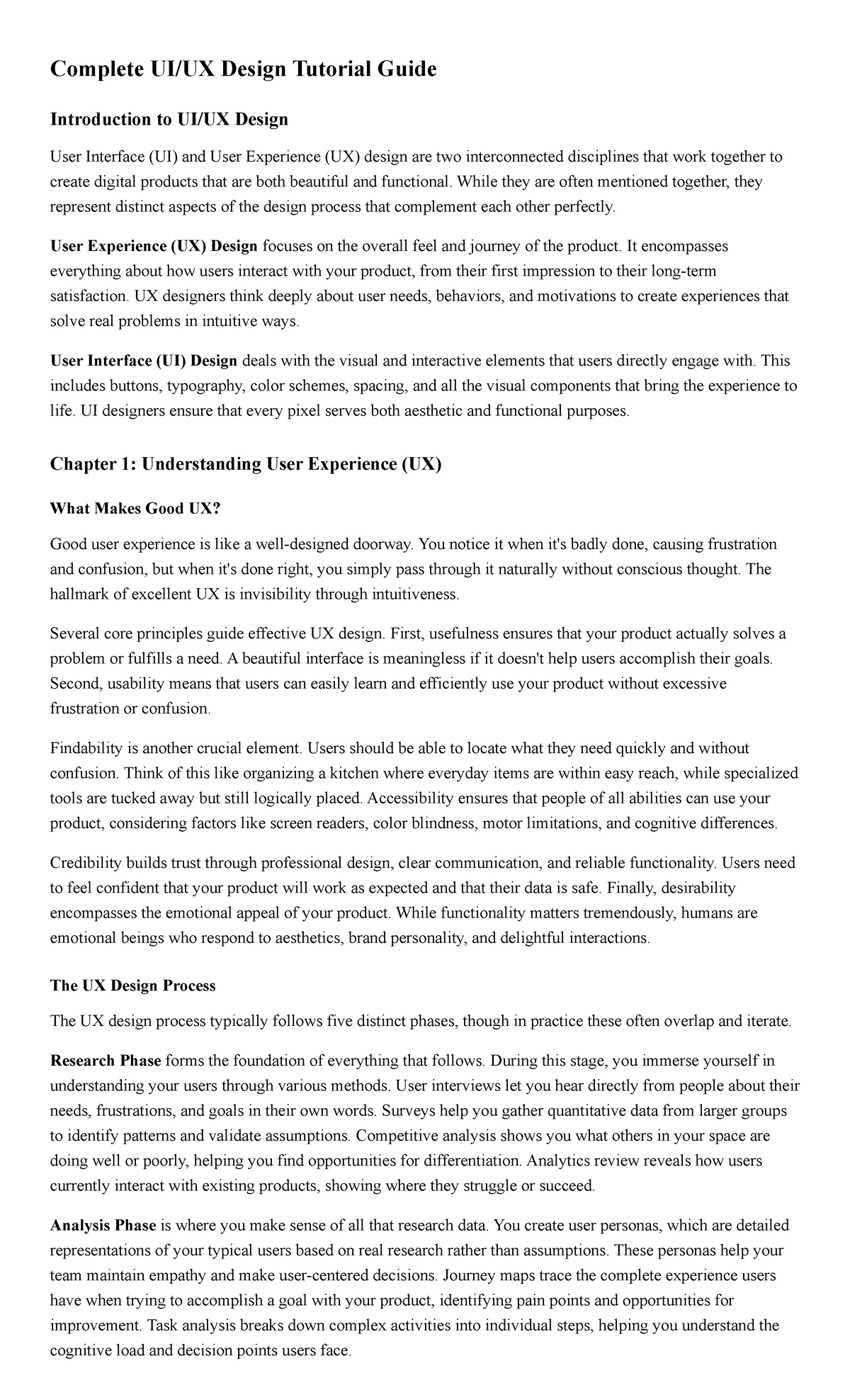 Complete UI/UX Design Tutorial Guide: Principles & Practices - Studocu
