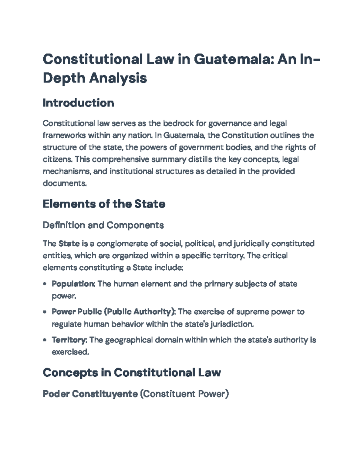 Constitutional Law in Guatemala: Principles and Structures Analysis ...