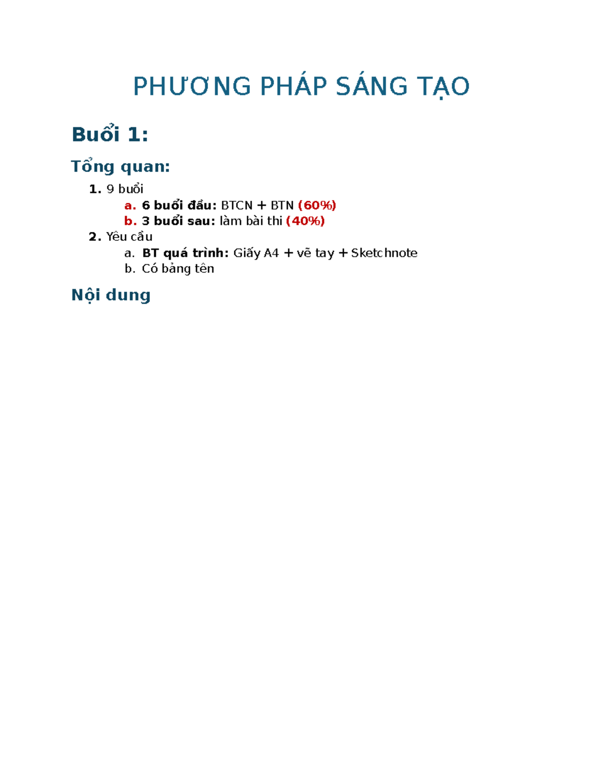 Phương pháp sáng tạo - dfsfs - Xác xuất thống kê - PHƯƠNG PHÁP SÁNG TẠO Buổi 1: Tổng quan: 1. 9 ...