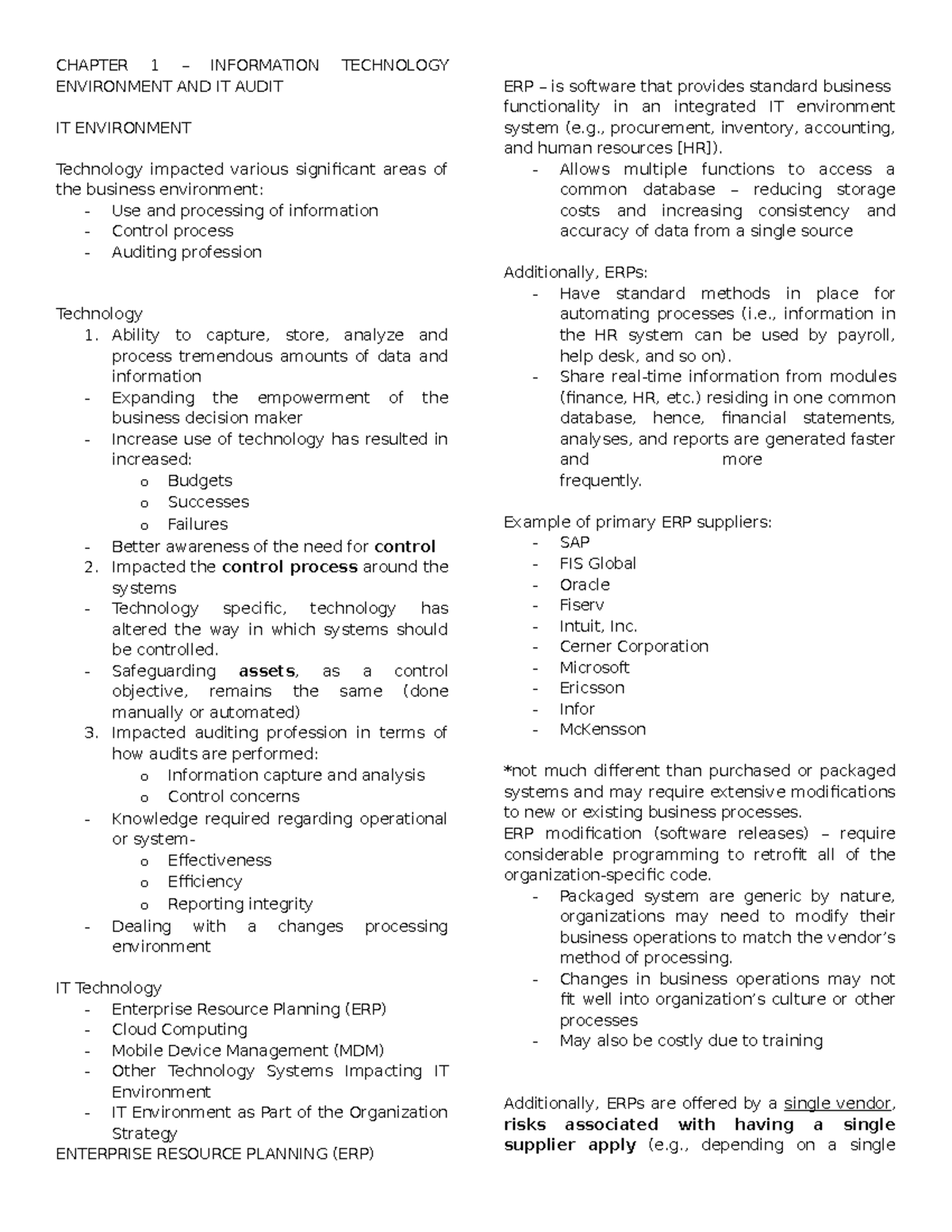 CIS Environment Reviewer - CHAPTER 1 – INFORMATION TECHNOLOGY ...