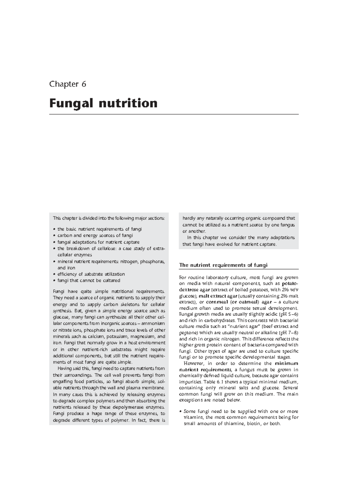 FB4eC06 Chapter 6: Fungal Nutrition and Nutrient Requirements - Studocu