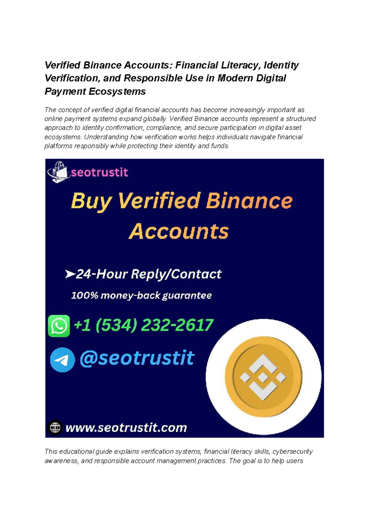 A Guide to Buying Verified Binance Accounts (2026) - Studocu