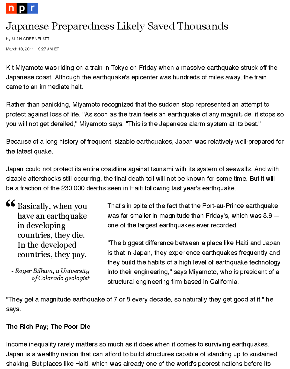Japanese Preparedness: Lessons from the 2011 Earthquake - Studocu