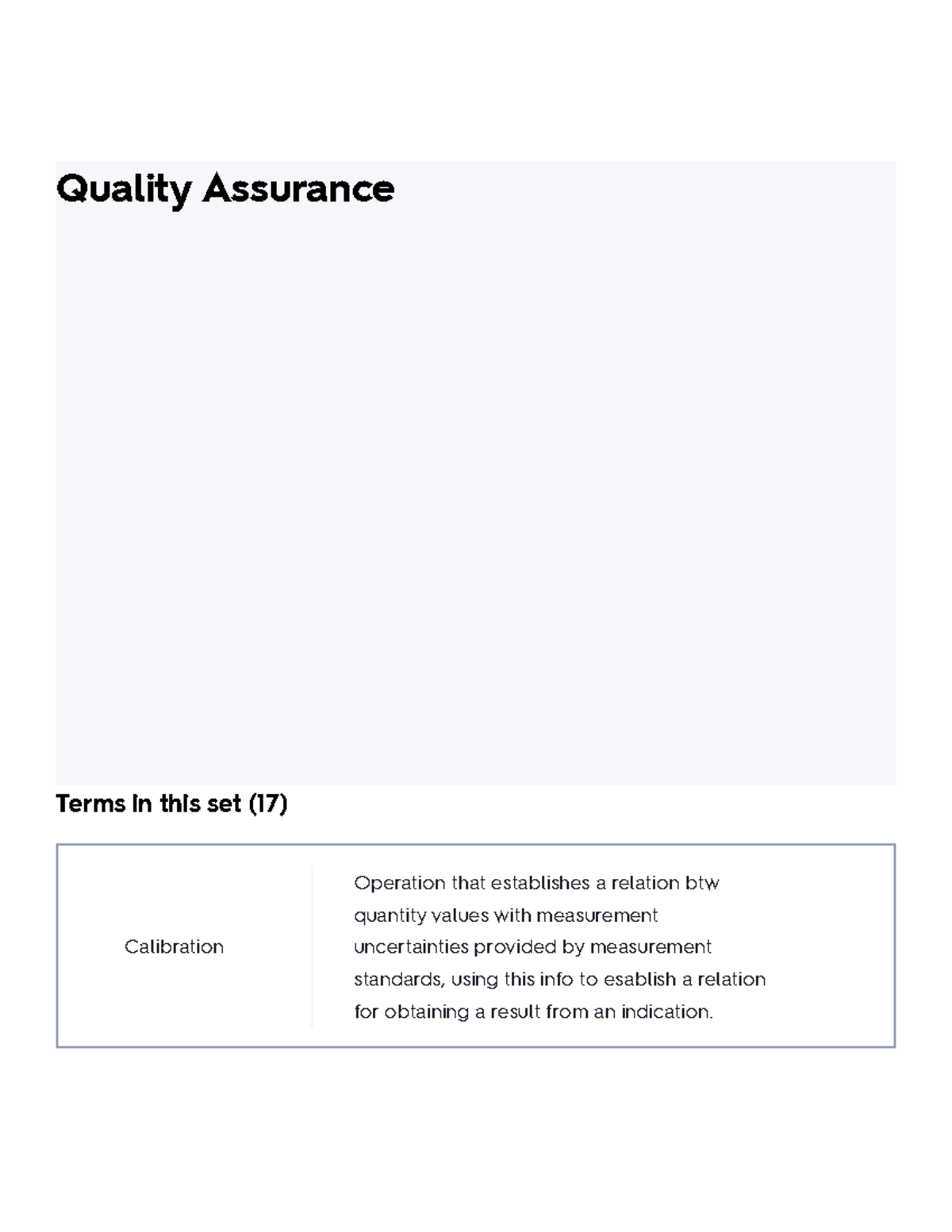 Quality Assurance Concepts for Quizlet Flashcards - Studocu