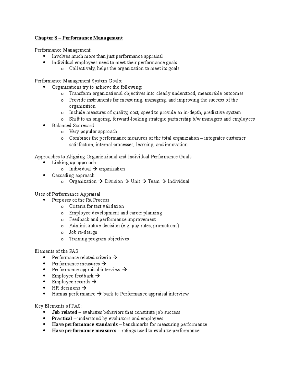 Chapter 8 - Performance Management Insights and Strategies - Studocu