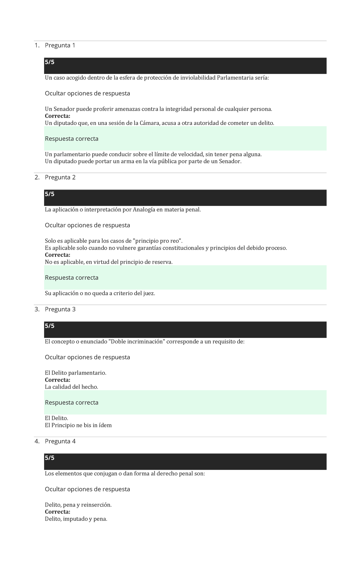 Prueba 1 Derecho Penal: Preguntas y Respuestas Clave - Studocu