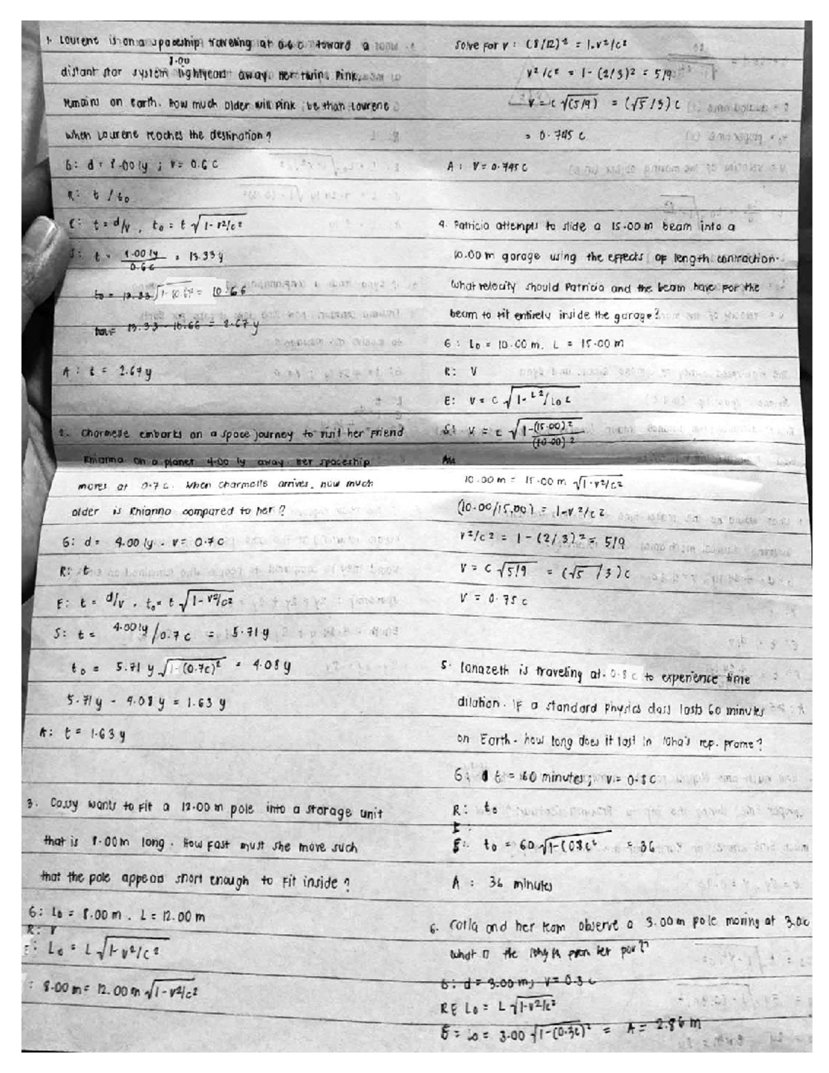 Genphy (WF13) Practice Problems on Relativity and Time Dilation - Studocu